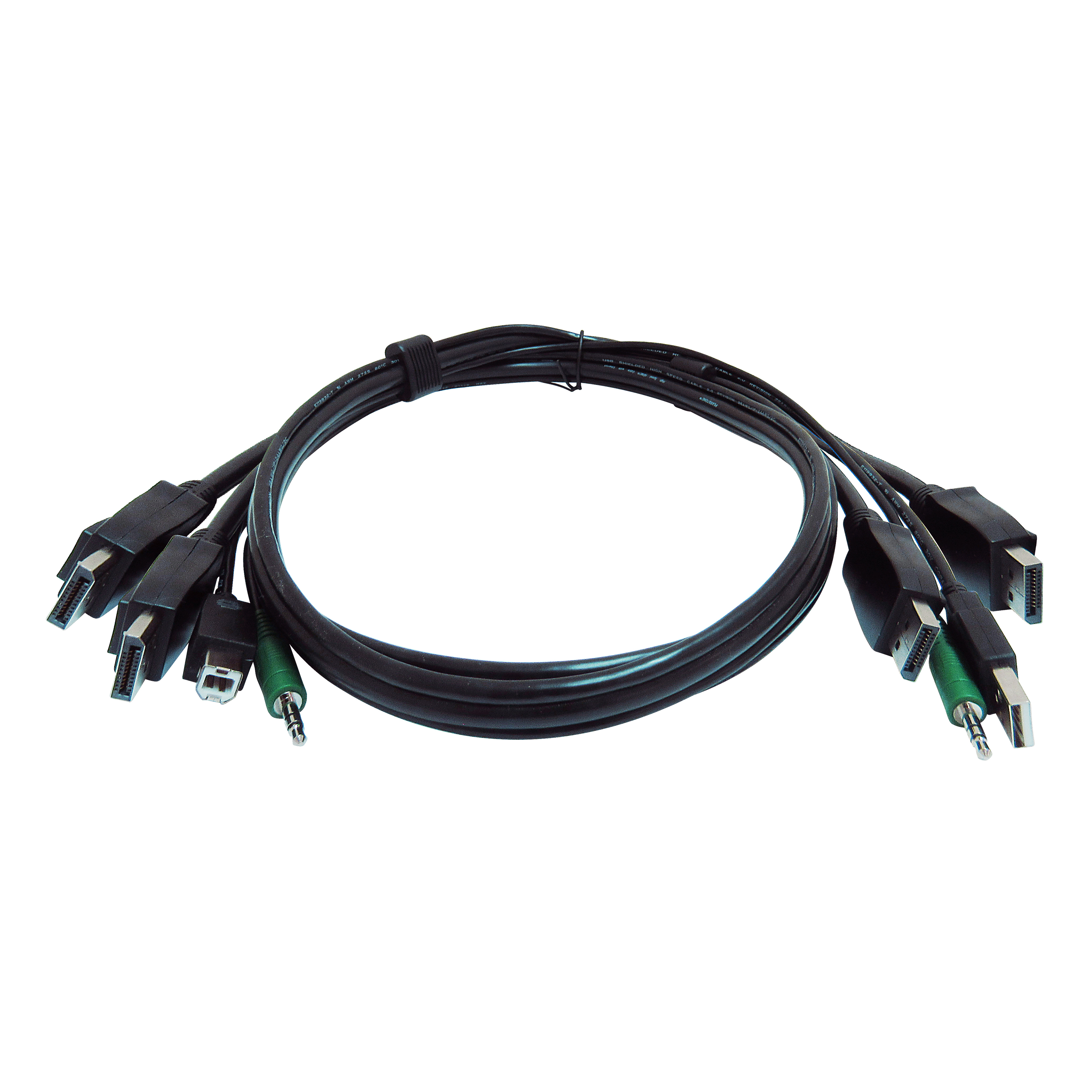 Secure KVM Cable - Each end USB, DisplayPort, 3.5mm Audio | Black Box